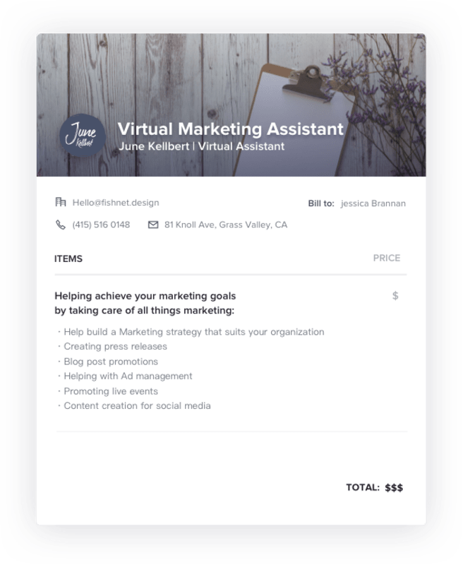 Virtual Assistant Invoice Templates | HoneyBook Virtual Assistant Invoice Templates | HoneyBook